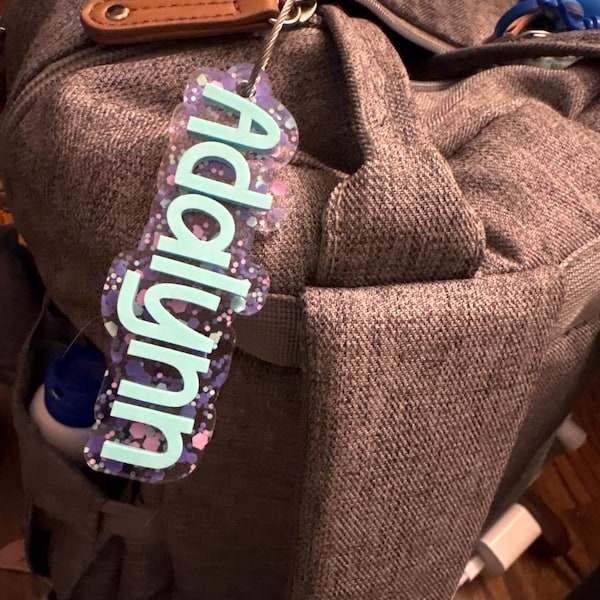 Name Keychain, Backpack Name Tags, Diaper Bag Tag, Personalized Name ...