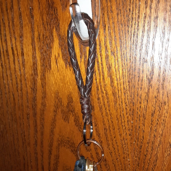 Rope Braid Leather Keychain for Father's Gift New Car Gift Key Fob ...