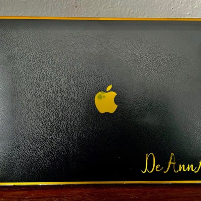 New MacBook M1, M2 Air, M1 Max MacBook Pro Black Leather Satin Gold ...