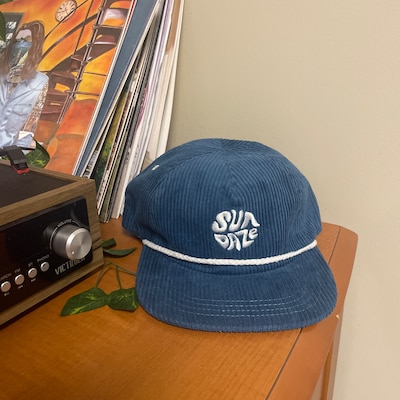 Deep Sea Blue Corduroy Hat Sundaze Vintage 5-panel Snapback Hat - Etsy