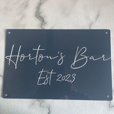 Personalised Bar Sign Custom Metal Bar Signs Customised Bar Gift ...
