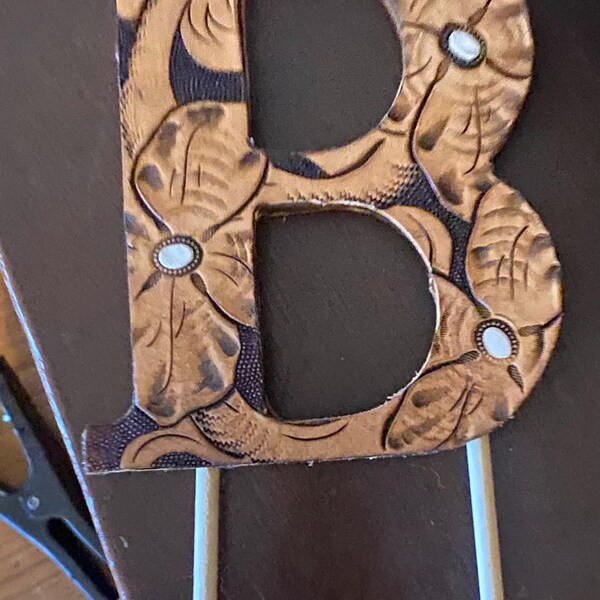 Tooled Leather Cake Topper - Etsy