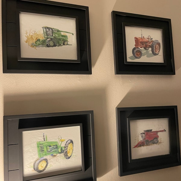 Farm Tractor Prints Set, Nursery Decor, Watercolor Tractor Decor ...