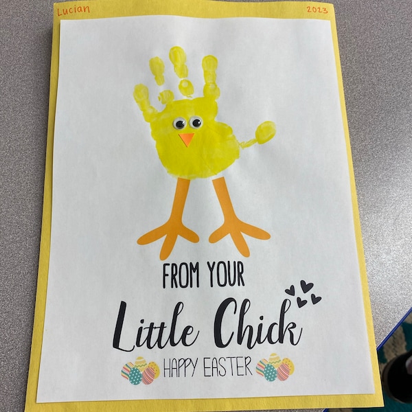 Easter Chicken Handprint Art, Toddler Handprint Keepsake, Easter ...