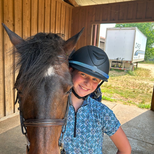 Black Glitter Helmet Hat Band Bling Accessory for Equestrian ...