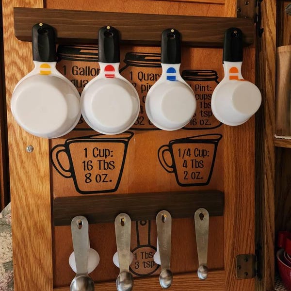 Kitchen Organizer, Measuring Cup and Spoon Holder, Personalize, Kitchen ...