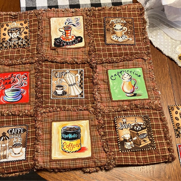 Colonial Reproduction Rag Quilt. Lap Quilt. Civil War Reproduction ...