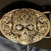 Santa Muerte German Silver Belt Buckle, Skull El Día De Muertos, the ...