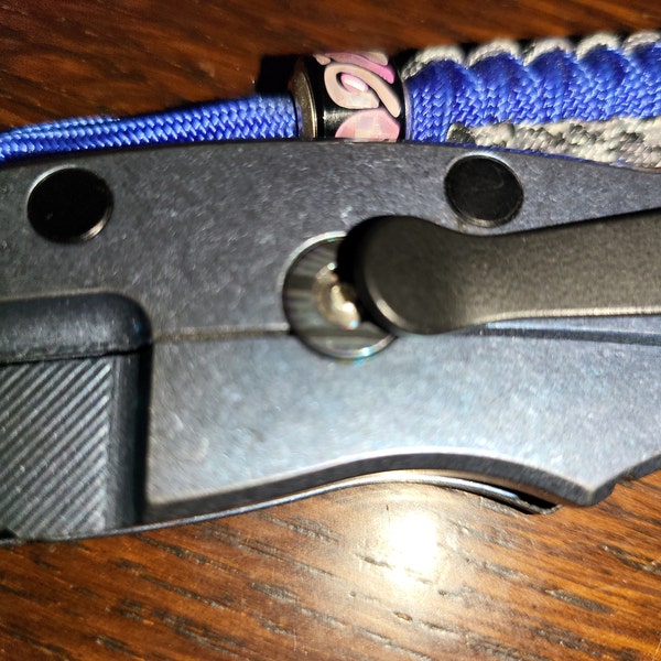 Zircuti Dark Timascus Handmade EDC Bracelet Paracord Knife Lanyard Bead ...