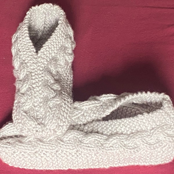 Knitting Pattern - Cable Knit Slippers Tutorial - Knitting Pattern for ...