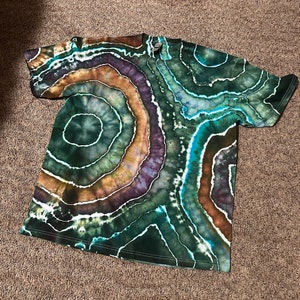Geode Tie Dye Shirt, Psychedelic Clothing, Tye Dye Shirt, 50th Birthday ...