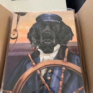 Sea Captain, Pet Portrait, Custom Pet Portrait, Royal Pet Portrait, Pet ...
