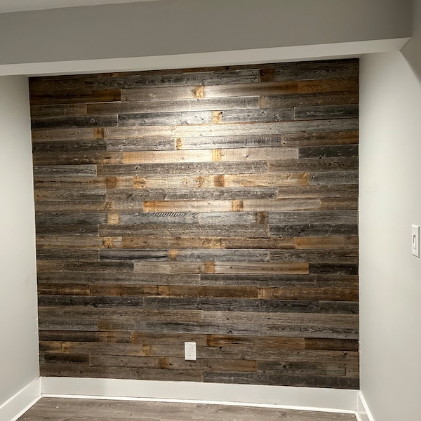 Real Weathered Wood Planks - Rustic Reclaimed Barn Wood Paneling Accent ...