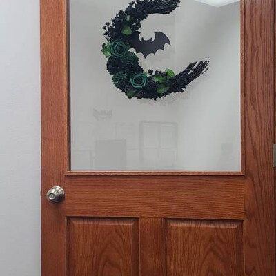 Bat Moon Wreath Bat Wall Hanging Bat Wall Decor Halloween - Etsy