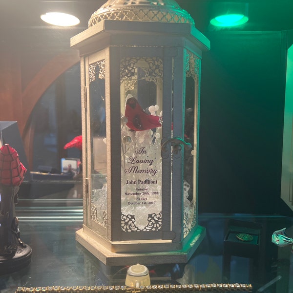 Cardinal Memorial Lantern, in Memory Of, Sympathy Gift, Loss of Loved ...