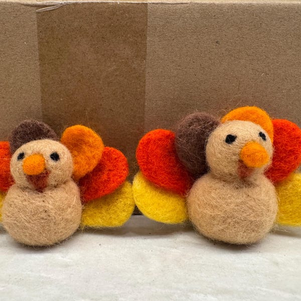 Felt Turkey | Felted Turkey | Felt Shapes | Thanksgiving Felt Shapes - Etsy