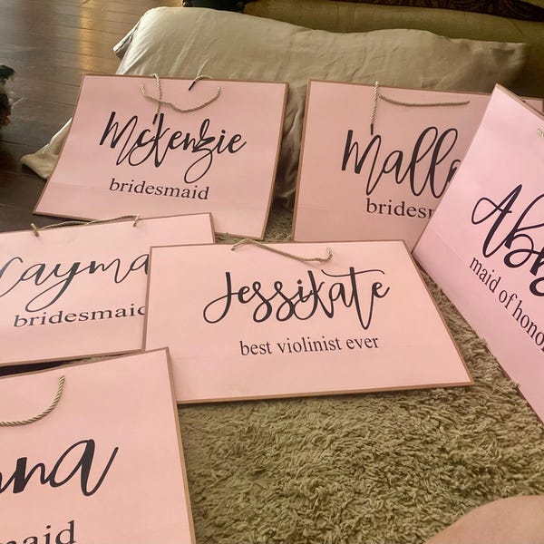 Personalized Gift Bags, Custom Bridesmaid Gift Bags, Bachelorette Party ...