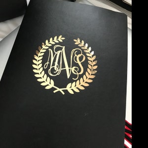 Gold Foil Monogram Laurel Wreath Monogram Decal Sticker | Etsy
