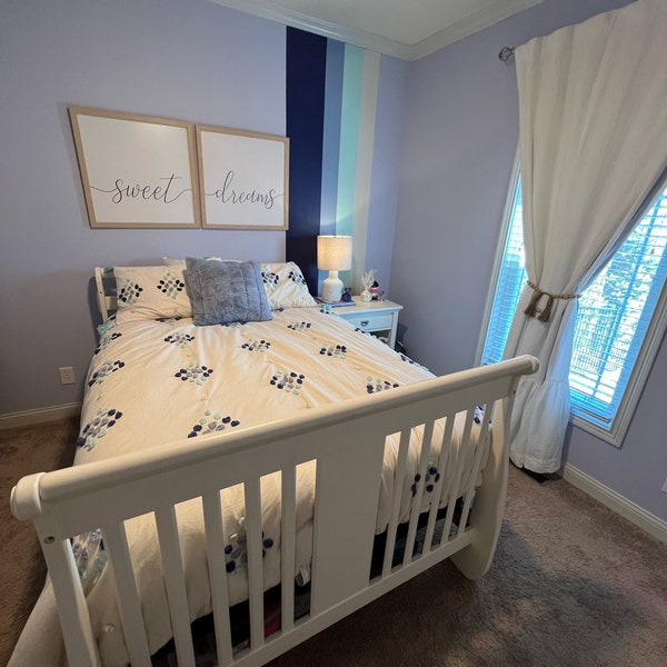 Sweet Dreams Wall Art Set of 2 Bedroom Prints Over Bed Sign, Nursery ...