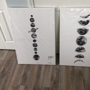 Solar System Wall Art, Black and White, Planets Printable, Space Poster ...