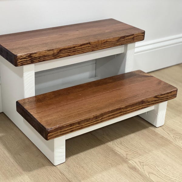 Large Step Stool - Adult Size Stool - Wooden Step Stool - Farmhouse ...