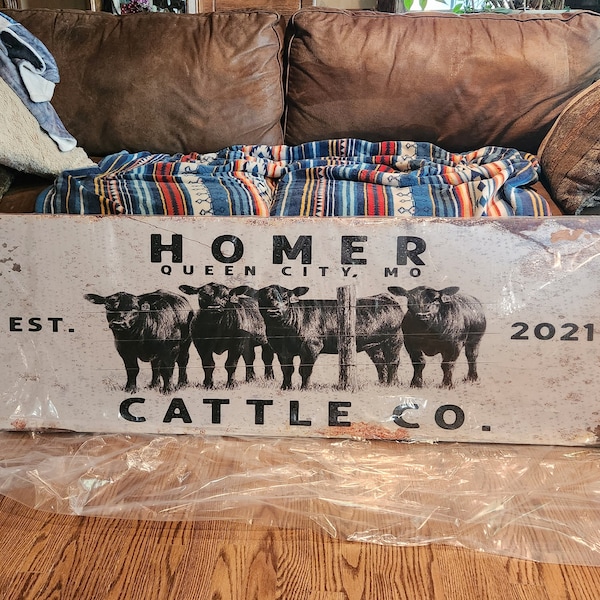 Cattle Company Ranch Farmhouse Cow Decor Sign Family Room Wall Art ...