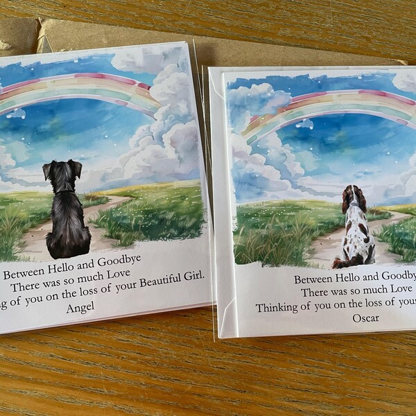 Dog Loss Card, Personalised Pet Bereavement Card, Dog Sympathy Card ...