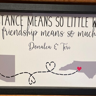 Best Friend Long Distance Gift, Distance Means so Little When ...