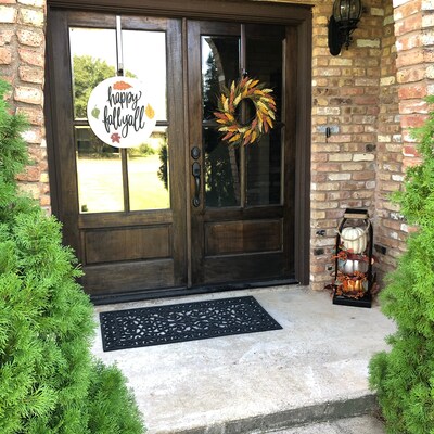 Front Door Decor Happy Fall Y'all Door Sign Fall Door - Etsy