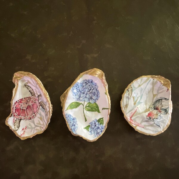 Nantucket - Hand Made Oyster Shell Ring Dish or Trinket Dish. Newlywed ...