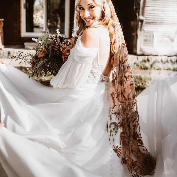 Autumn Leaves Falling (white) | Bridal Veil, Summer Fall Wedding ...