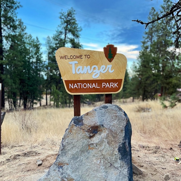 National Park Name Sign, Large Wood Name Sign, Nursery Name Sign ...