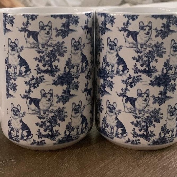 Cavalier King Charles Spaniel Blue Toile Wrapping Paper, Gift Wrap ...