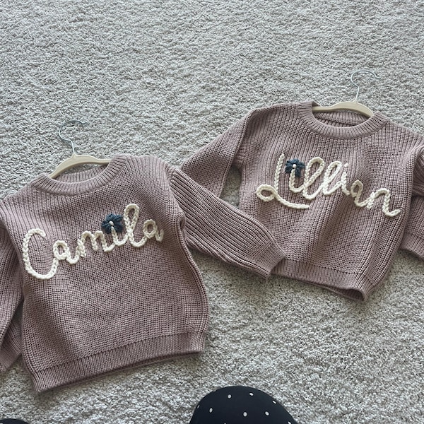 Personalized Hand Embroidered Baby Boy and Toddler Boy Sweaters // Baby ...