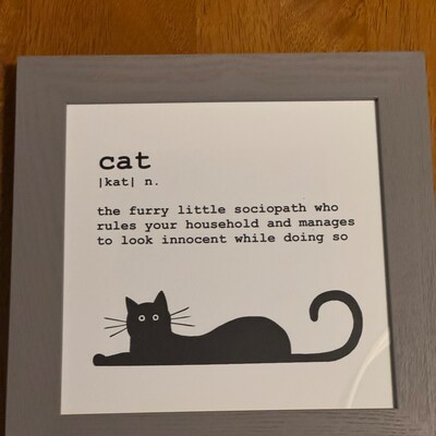 Funny Cat Art Print Pet Portrait Cat Wall Decor Funny Cat Lover Gift ...