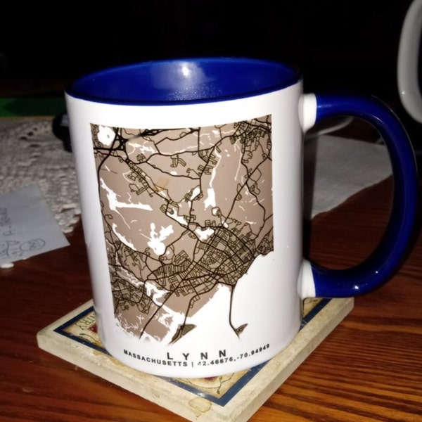 Custom Map Coffee Mug,aesthetic Mug,ceramic Travel Mug,custom Map Mug ...