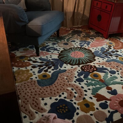 Colorful River Rug Vibrant Hand-tufted Wool Area Rug for Aesthetic ...