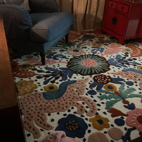 Triple Slinkie Unique Spiral Shape Loop Cut High and Low Pile Soft Wool ...