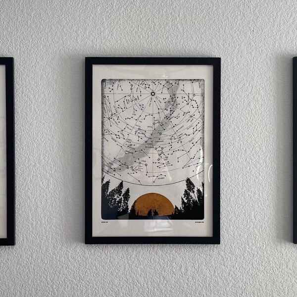 NORTHERN STARS Digital Art Print: Forest Constellation Poster A4, A3 ...