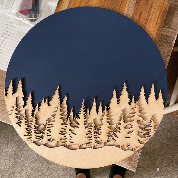 Digital File - Forest Round Name Sign SVG for Glowforge Laser Cutters ...
