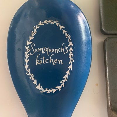 Personalized Spoon Rest Monogram Spoon Holder Mom / Grandma / Dad's ...