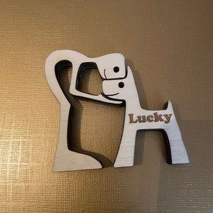 Girl and Dog, Dog Lover, Girl With Dog, Pet, Wooden Figurine, Laser Cut ...
