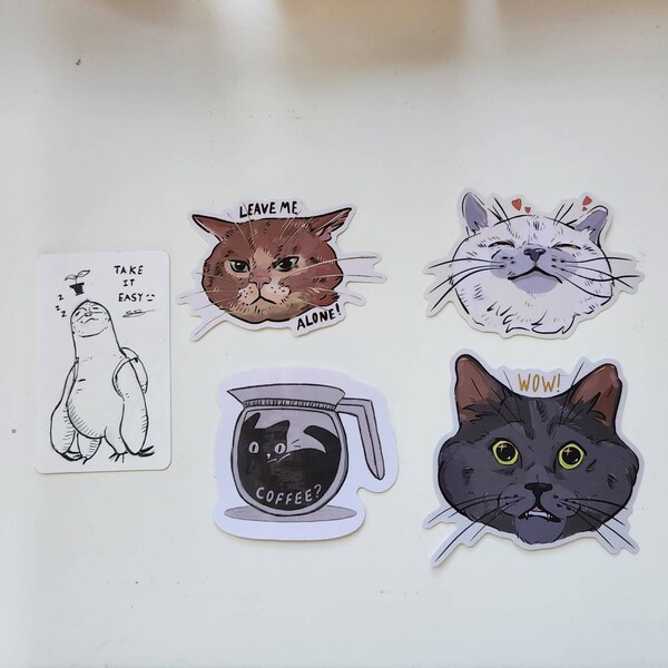 Huh? Cat Sticker I Cat Lover | Cat Stationery | Cute Stickers | Laptop ...