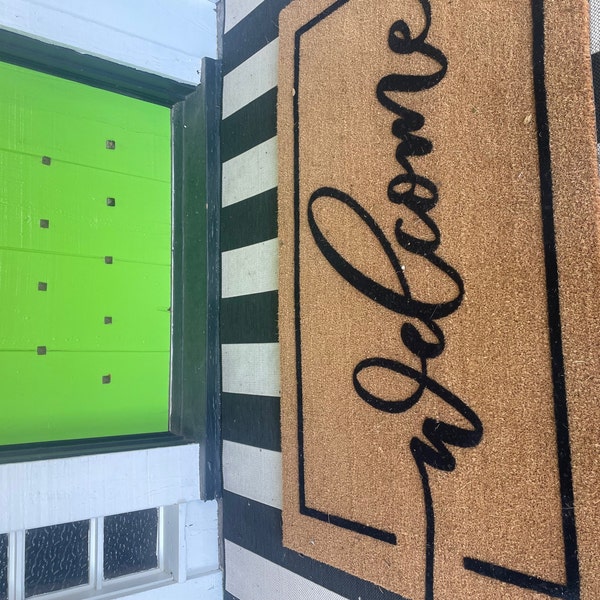 Welcome Doormat Flocked Coir Outdoor Mat Housewarming Gift - Etsy