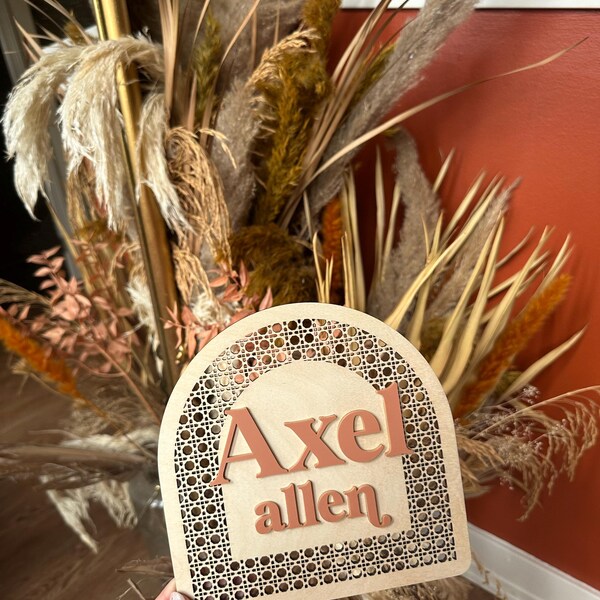 Baby Birth Announcement Sign, Boho Baby Arch Name Sign, Boho Birth ...