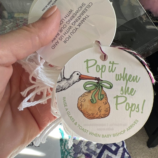 Pop It When She Pops Personalized Baby Shower Mini Champagne Bottle ...