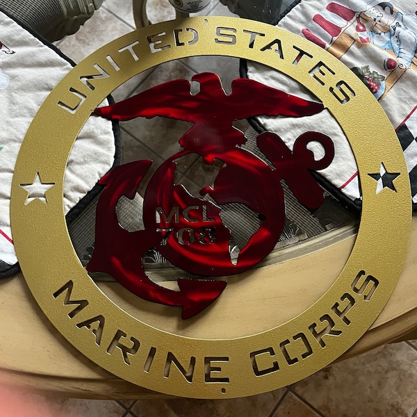 Metal Navy USN Crest Single or Double-layer Custom Paint Plasma Cut ...
