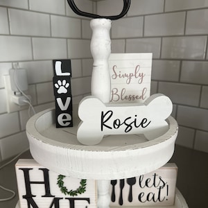 Dog Tiered Tray Decor, Tiered Tray Decor Bundle, Personalized Dog Decor ...