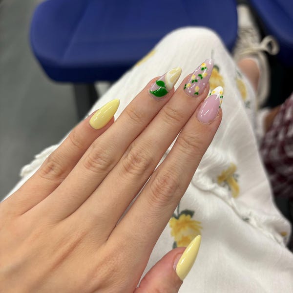 Blue and White Morrocan Tile Nails, Santorini Vibes, Summer Nails ...