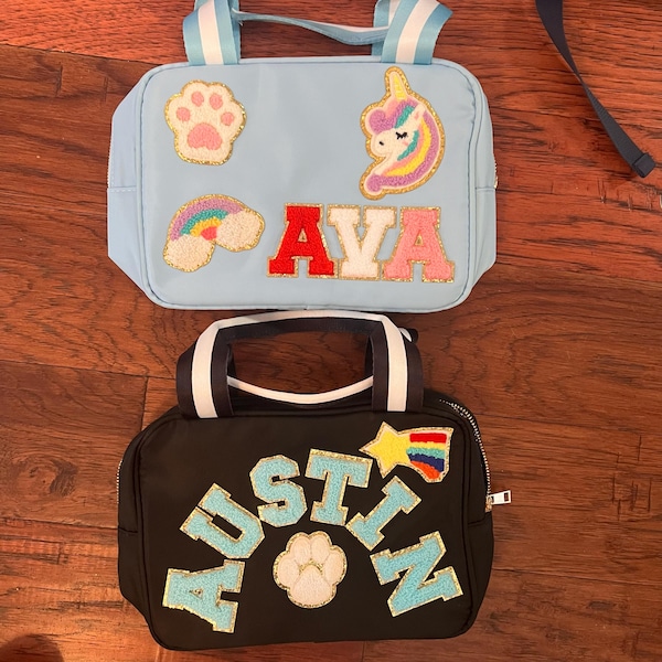 Personalized Lunch Box Bag Custom Lunchbox With Patches School Kids ...